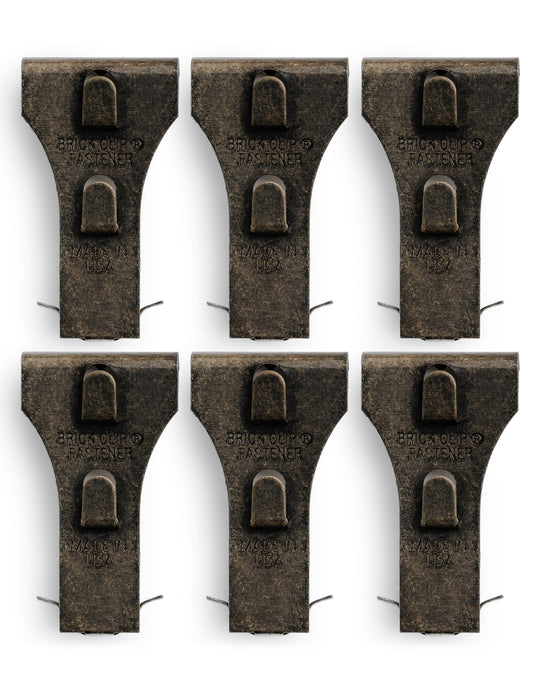 STANDARD SIZE Brick Clip® Fastener- 6 PACK (for bricks 2 1/8" to 2 1/2 ...